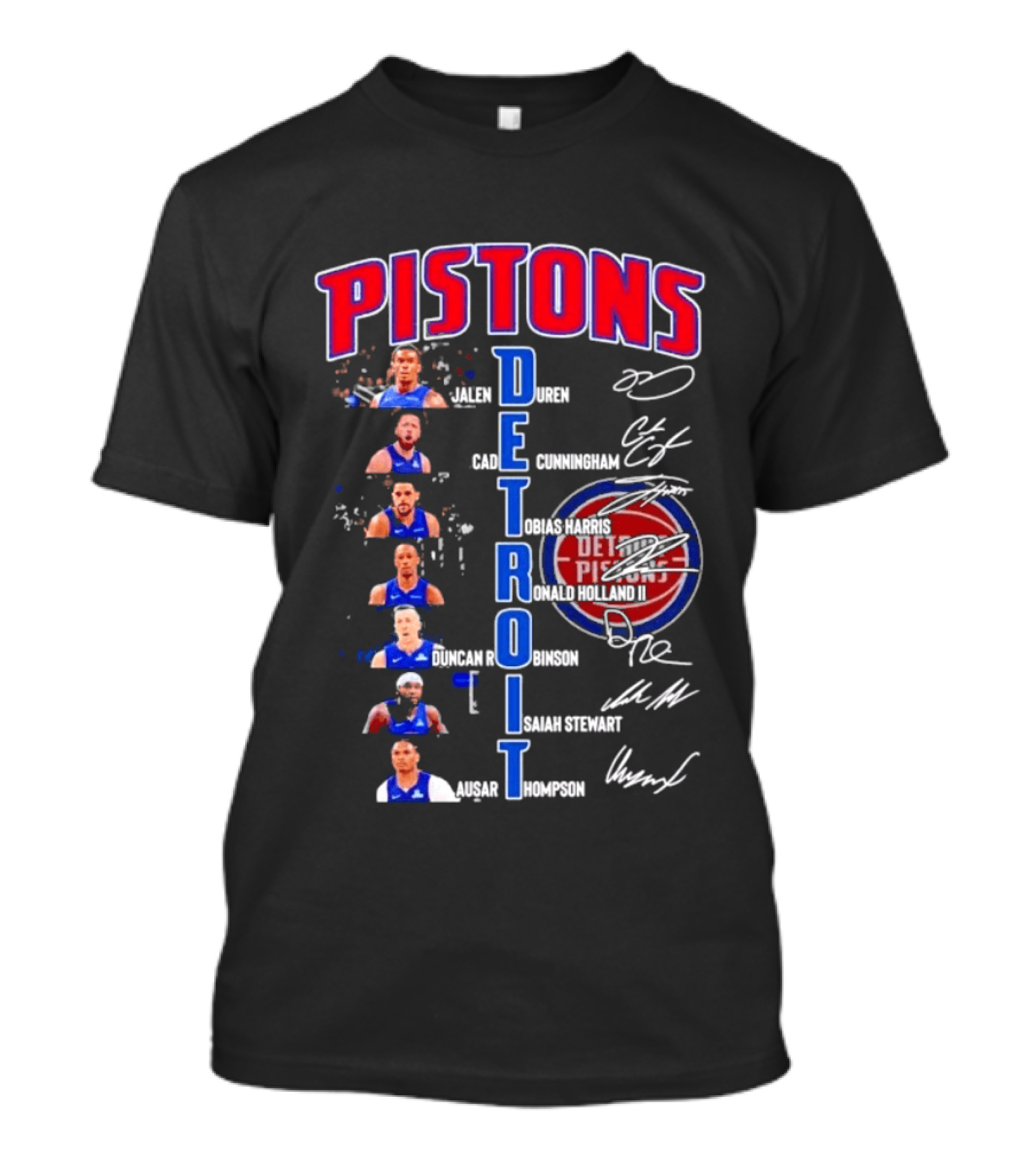Detroit Pistons Jalen Duren Cade Cunningham Bojan Bogdanovic Isaiah Stewart Jaden Ivey Ausar Thompson Signatures T-Shirt