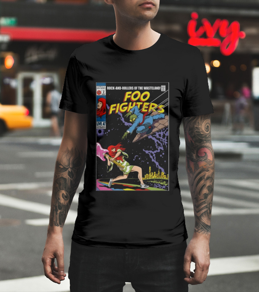 Foo Fighters Rock And Rollers Of The Wasteland Sayreville New Jersey May 2 Starland Ballroom T-Shirt