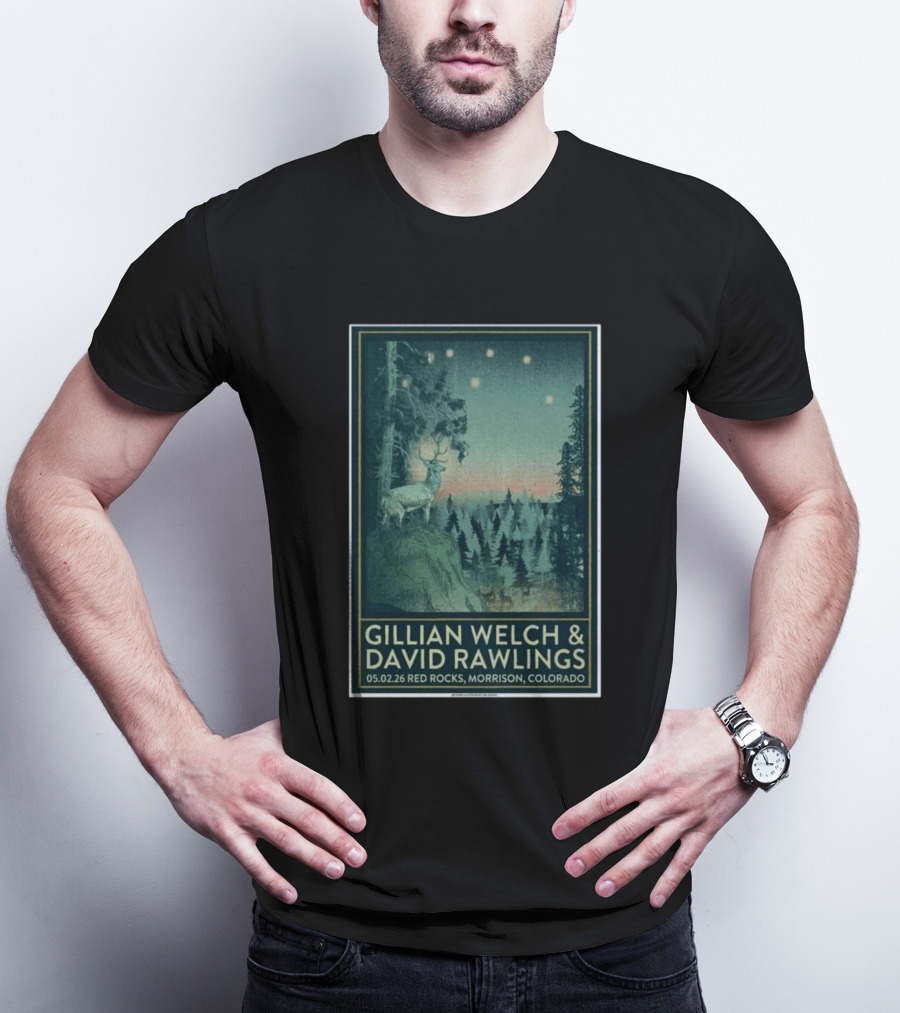 Gillian Welch & David Rawlings Red Rocks Morrison Colorado May 02 2026 T-Shirt