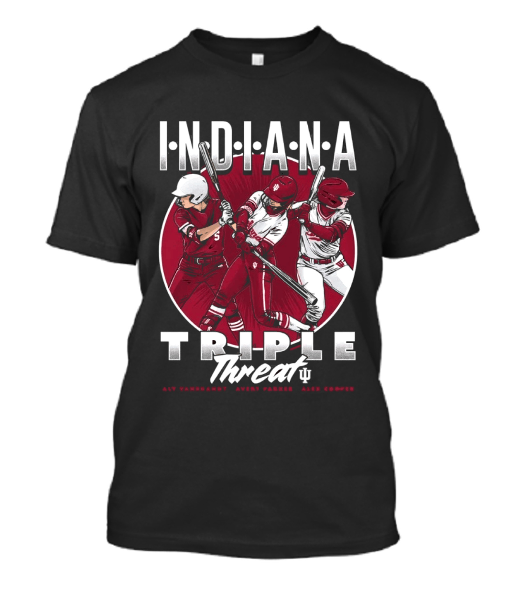 Indiana Hoosiers Softball Triple Threat Aly Van Brandt Avery Parker Alex Cooper T-Shirt