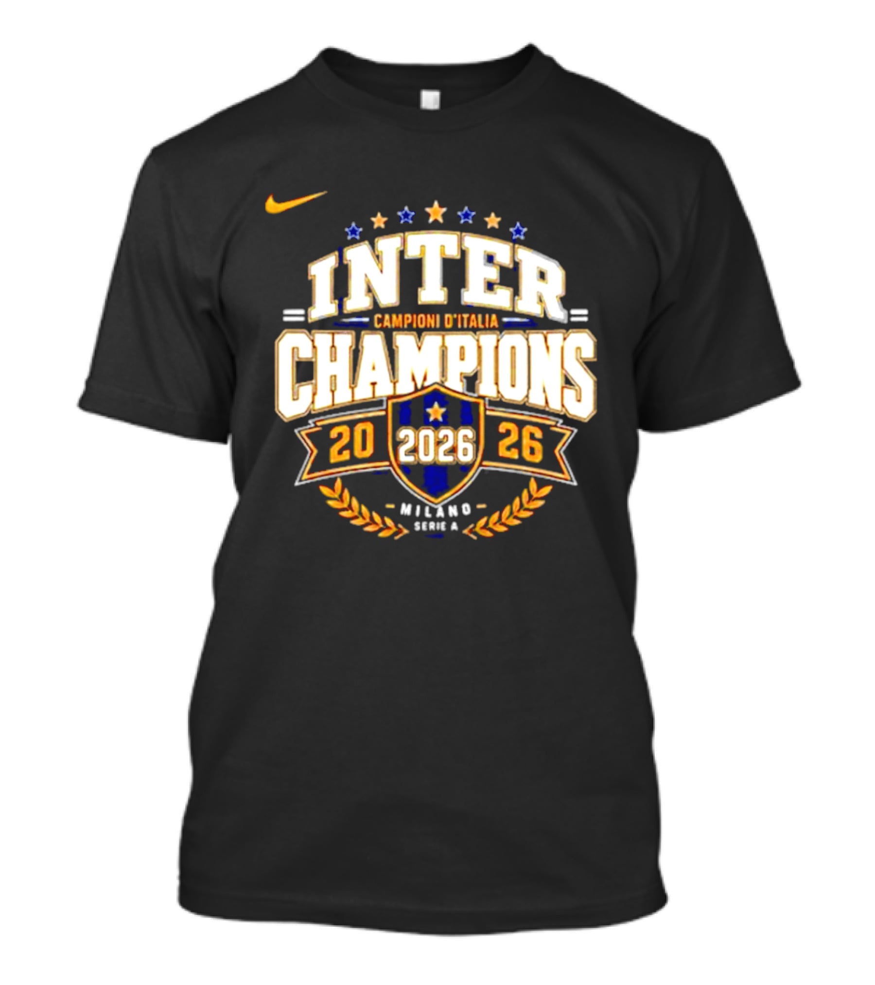 Inter Champions Campioni D'Italia 2026 Nike Serie A Milano T-Shirt