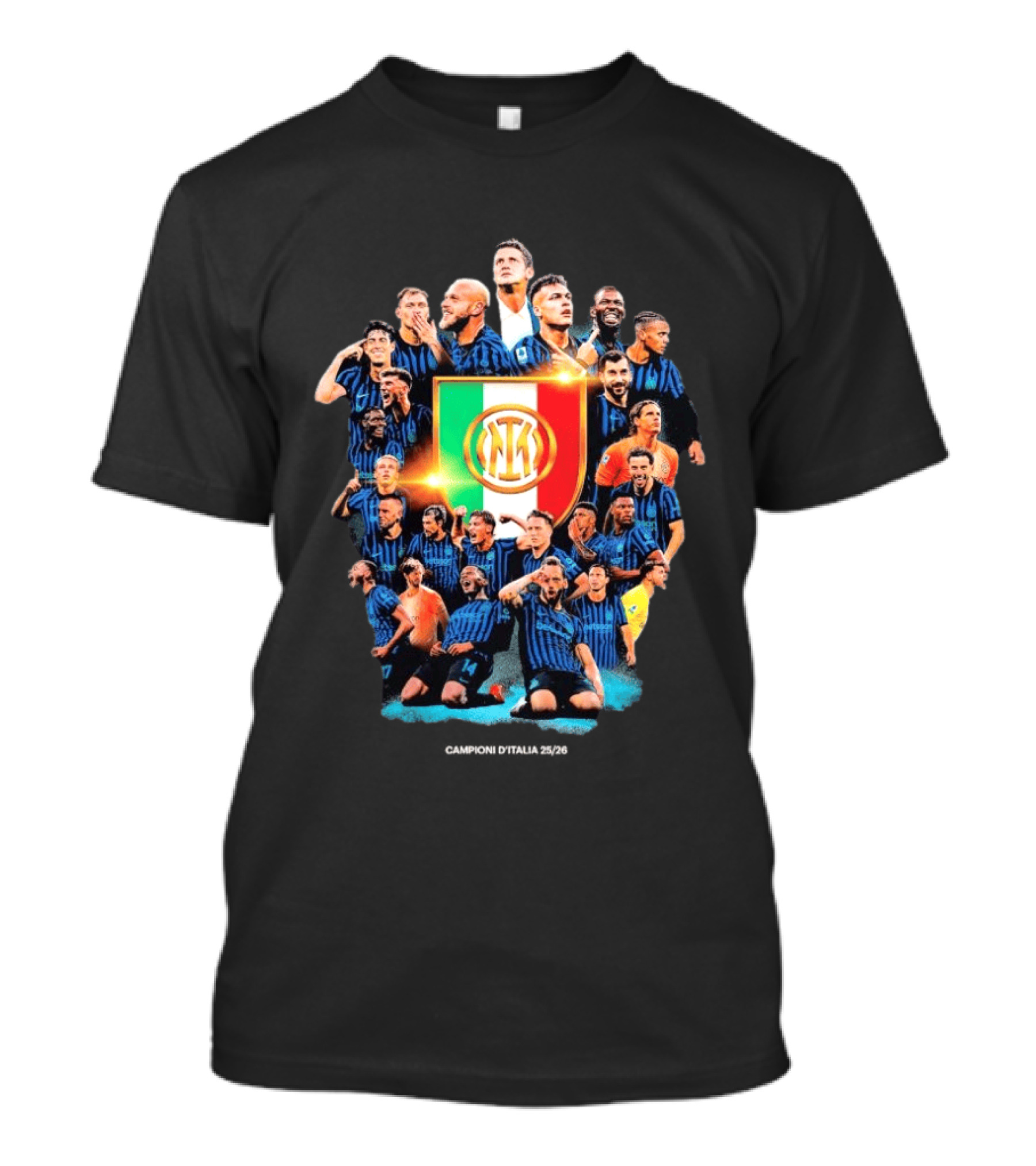 Inter Milan FC 2025 2026 Campioni D'Italia Celebration Squad T-Shirt