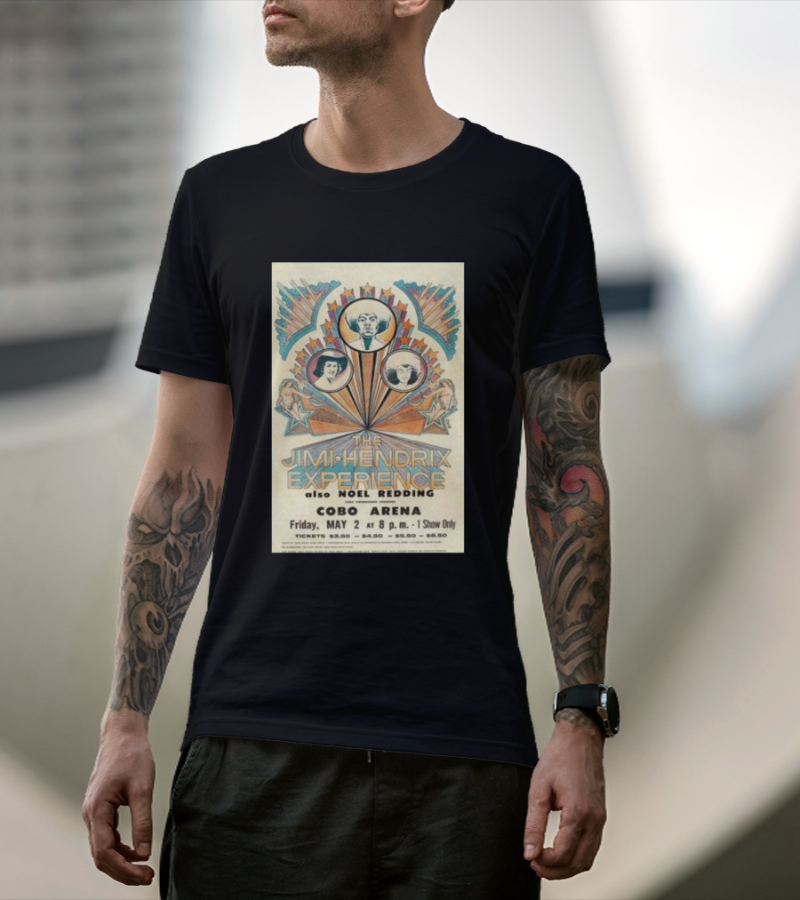 The Jimi Hendrix Experience Concert May 2 Cobo Arena With Noel Redding T-Shirt