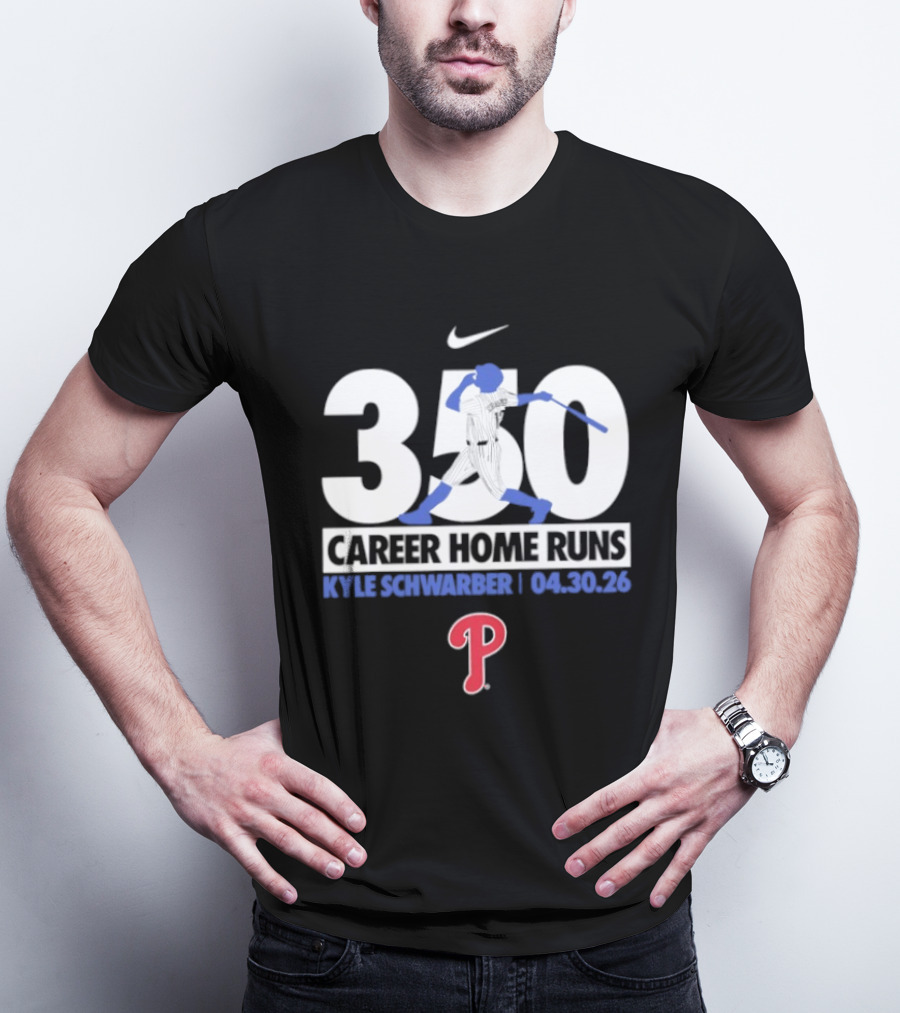 Kyle Schwarber Philadelphia Phillies 350 Career Home Runs 04.30.26 Nike T-Shirt
