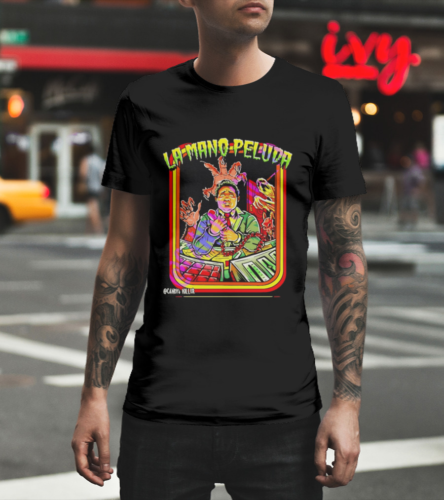 La Mano Peluda Terror Radial Hombre Teléfono Cadenas Kawaii Killer T-Shirt
