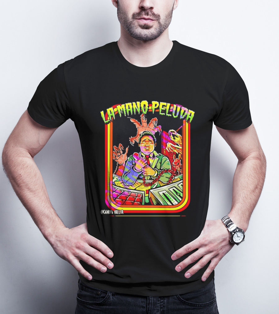 La Mano Peluda Terror Radial Hombre Teléfono Cadenas Kawaii Killer T-Shirt