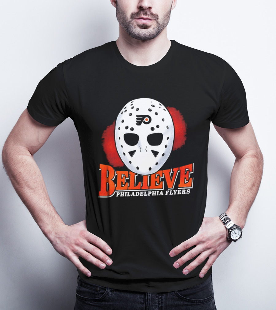 Philadelphia Flyers Believe 2026 Hockey Mask T-Shirt
