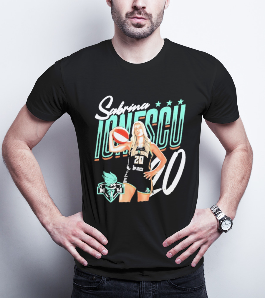 Sabrina Ionescu New York Liberty Number 20 Player Pose T-Shirt