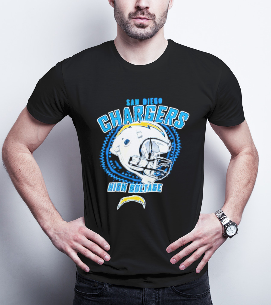 San Diego Chargers High Boltage Helmet Football NFL Team Gear T-Shirt