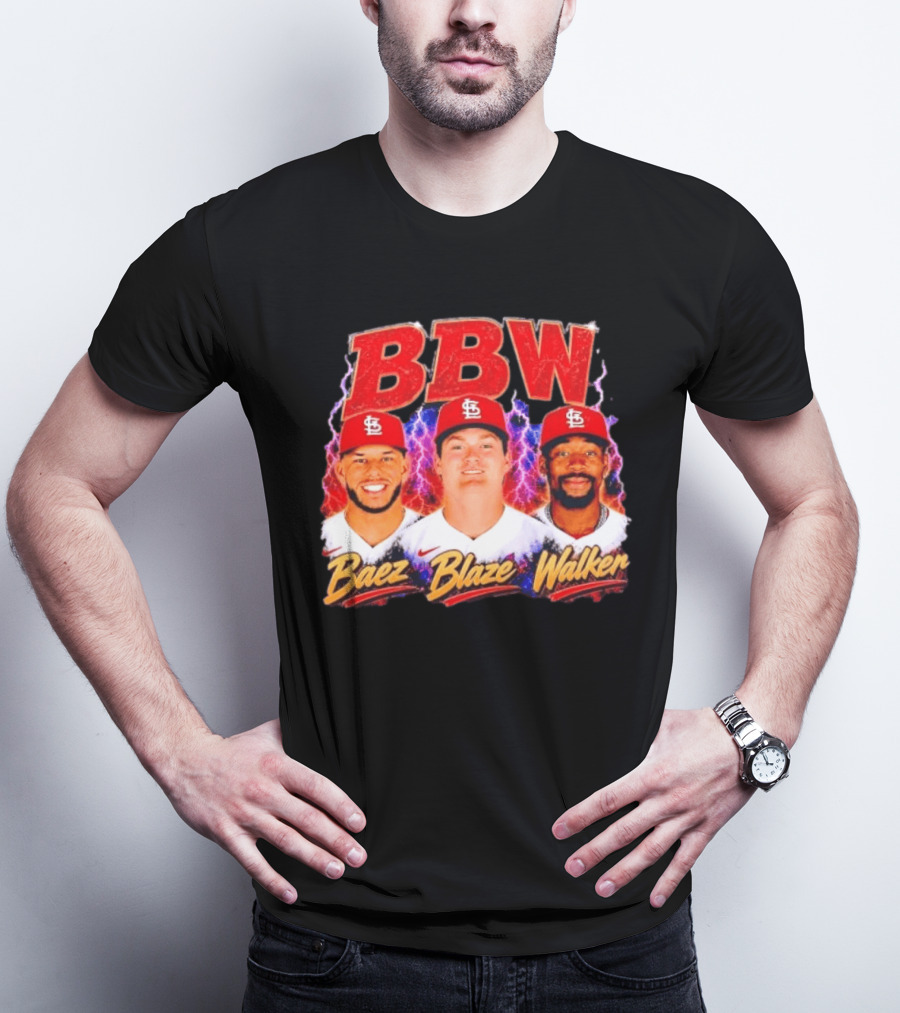 BBW Baez Blaze Walker St. Louis Cardinals Lightning T-Shirt