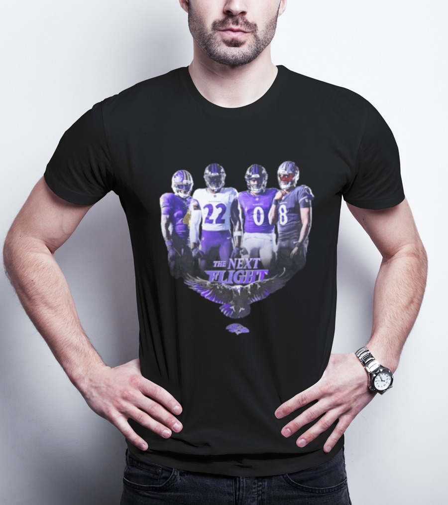 The Next Flight Baltimore Ravens NFL Football Players Team Spirit T-Shirt