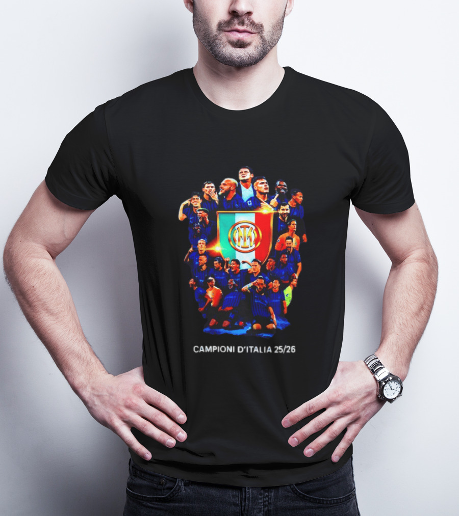 Inter Milan FC Campioni D'Italia 24/25 Serie A Champions Team Celebration T-Shirt