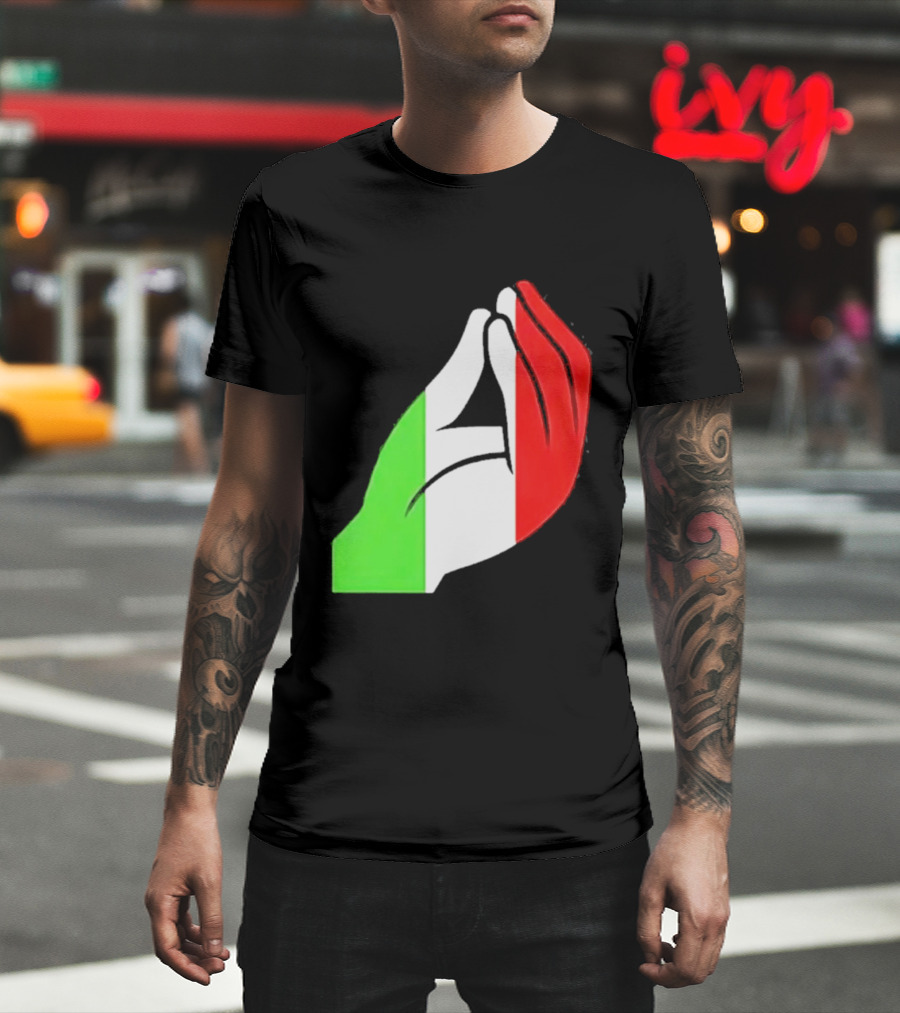 Italian Hand Gesture Ma Che Vuoi Green White Red T-Shirt