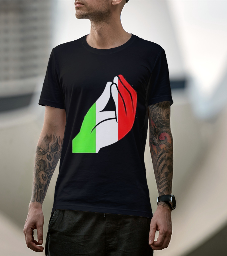 Italian Hand Gesture Ma Che Vuoi Green White Red T-Shirt