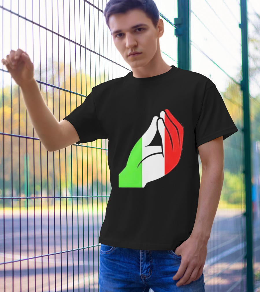Italian Hand Gesture Ma Che Vuoi Green White Red T-Shirt