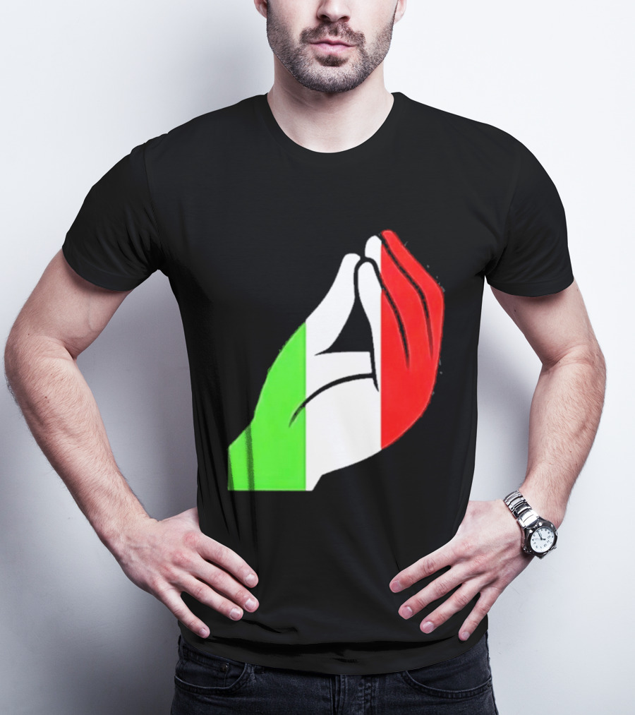 Italian Hand Gesture Ma Che Vuoi Green White Red T-Shirt