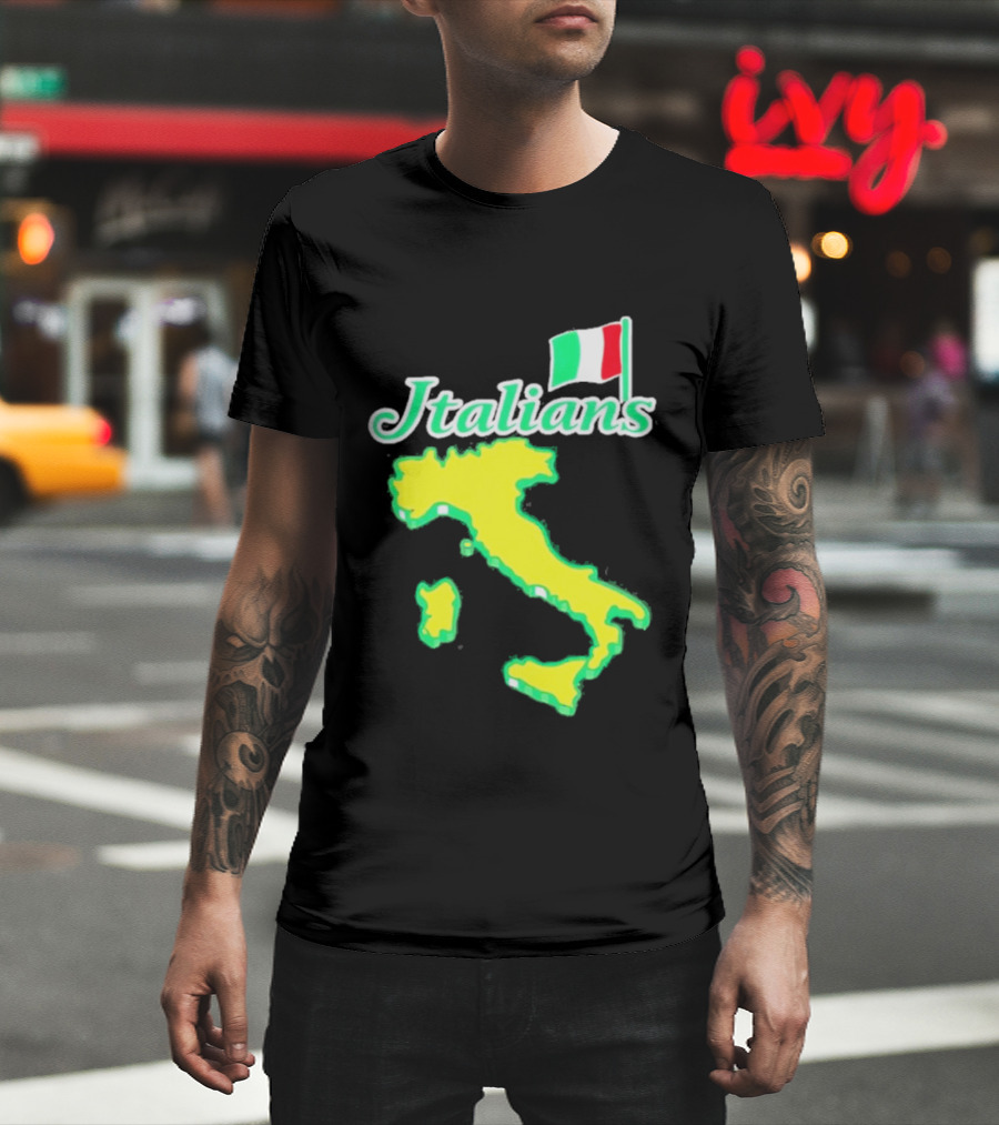 Italians Map Of Italy With Flag T-Shirt
