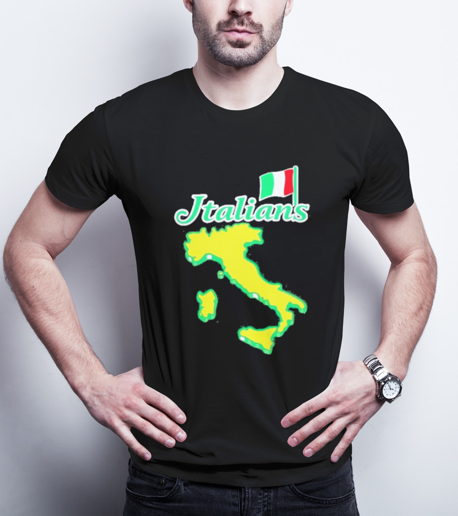 Italians Map Of Italy With Flag T-Shirt