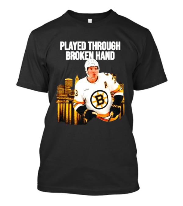 Charlie McAvoy Played Through Broken Hand Boston Hockey T-Shirt