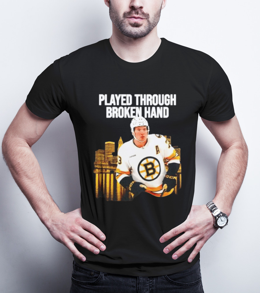 Charlie McAvoy Played Through Broken Hand Boston Hockey T-Shirt