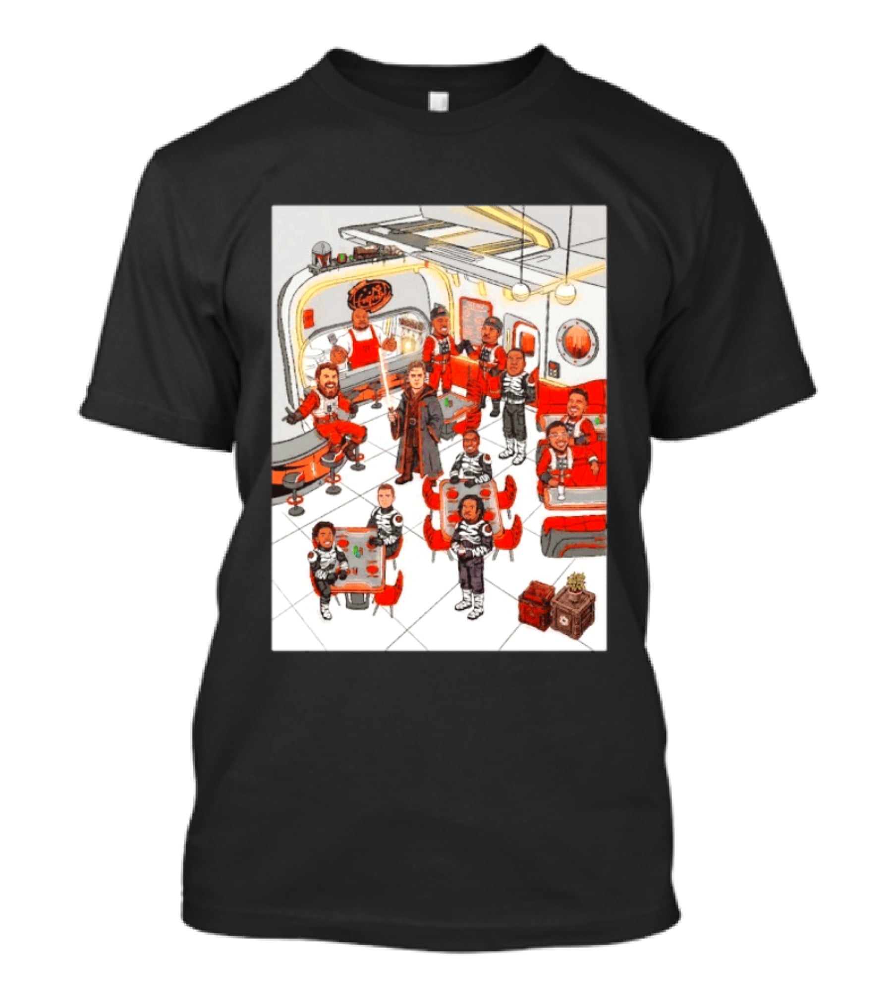 Cincinnati Bengals Star Wars Parody In Retro Diner Scene T-Shirt