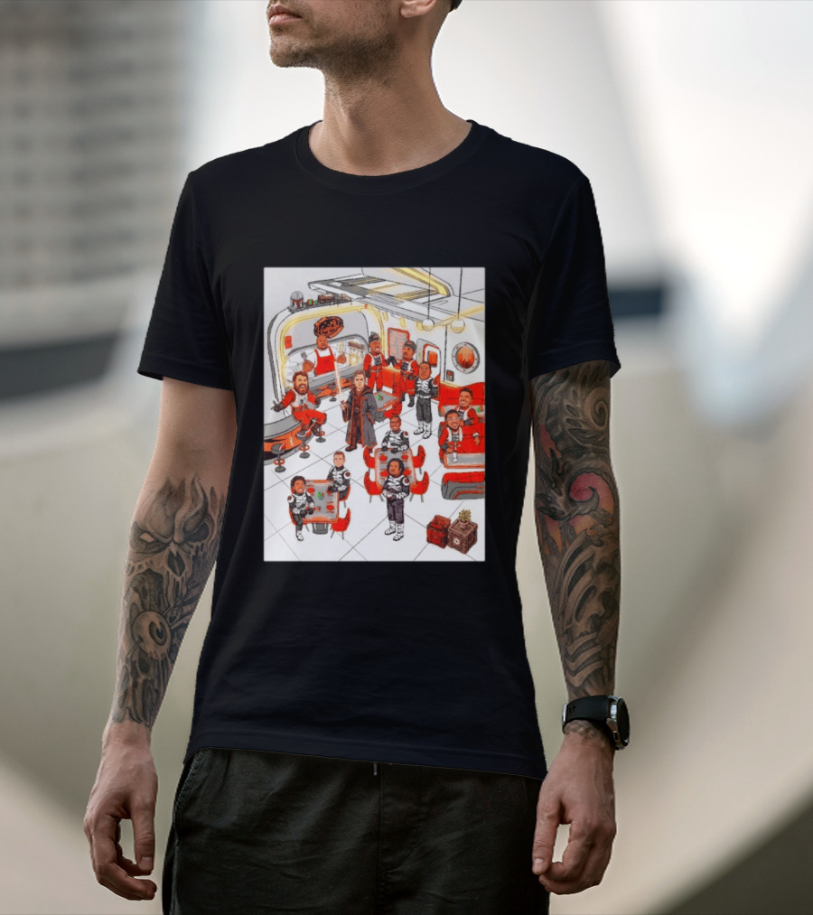 Cincinnati Bengals Star Wars Parody In Retro Diner Scene T-Shirt