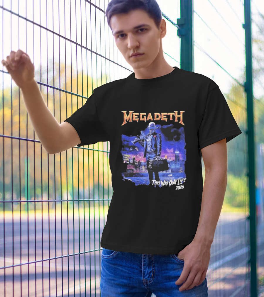 Megadeth This Was Our Life 2026 Latin America Tour Gangster Vic Metal Concert T-Shirt