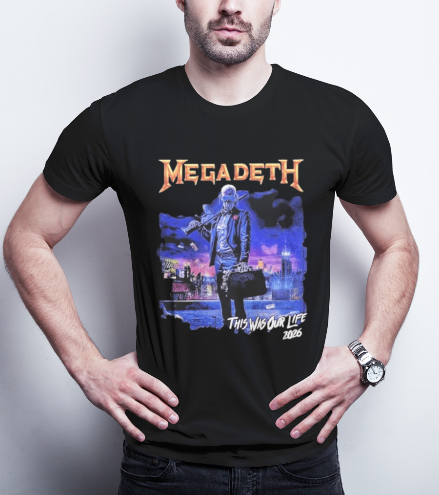 Megadeth This Was Our Life 2026 Latin America Tour Gangster Vic Metal Concert T-Shirt