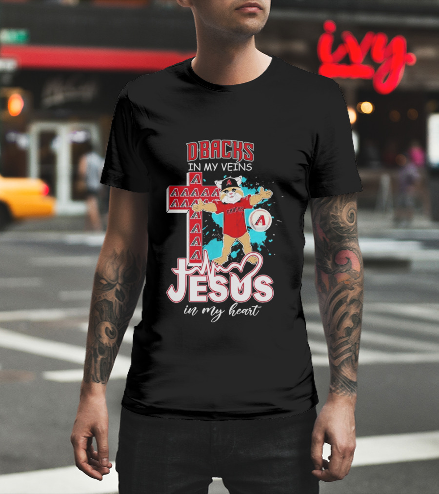 D Backs In My Veins Jesus In My Heart With Cross T-Shirt