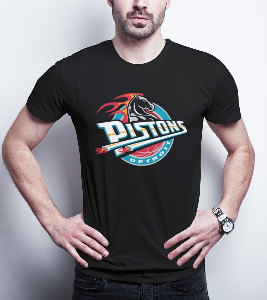 Detroit Pistons Mitchell & Ness Hardwood Classic Vintage Horse T-Shirt