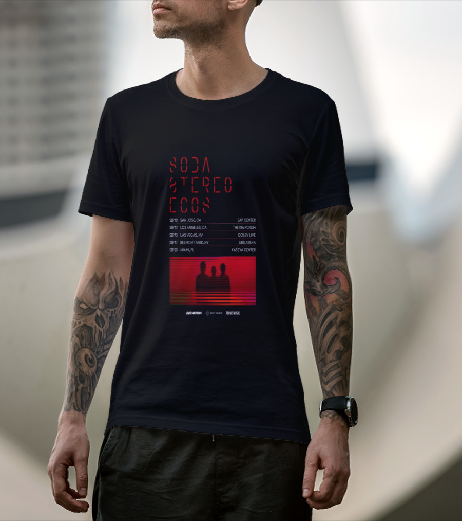 Soda Stereo Ecos 2026 Tour San Jose Los Angeles Las Vegas Belmont Park Miami Dates T-Shirt