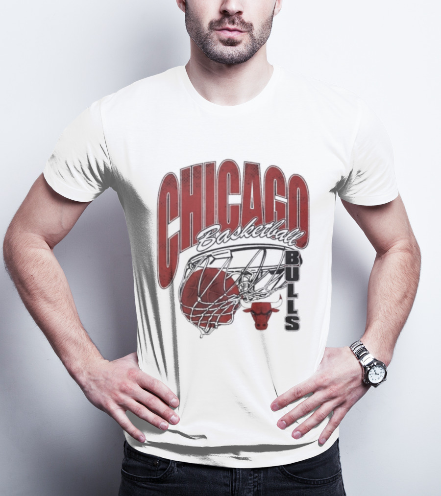 Chicago Basketball Bulls Script Swish 2026 T-Shirt