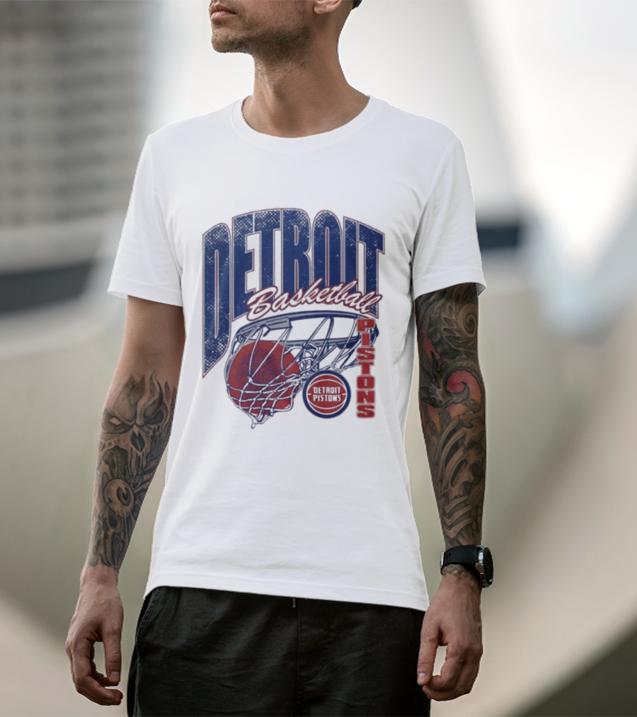 Detroit Pistons Basketball 2026 Script Swish T-Shirt