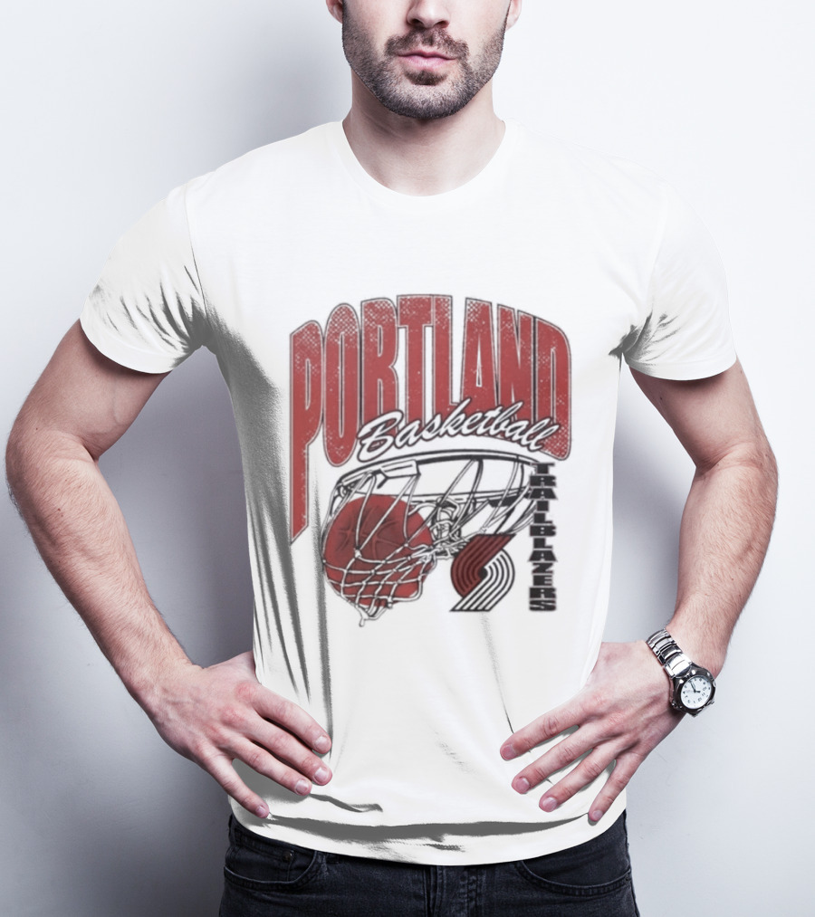 Portland Trail Blazers Script Swish 2026 Basketball T-Shirt