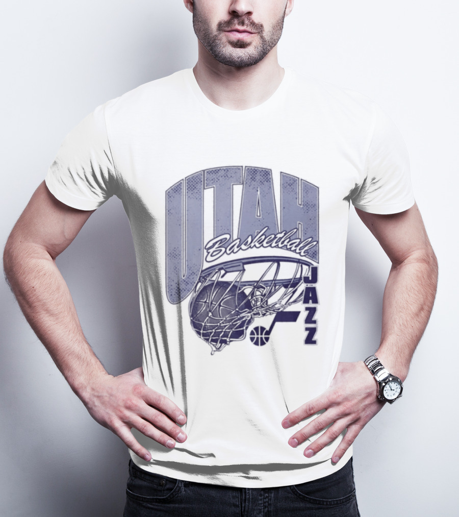 Utah Jazz 2026 Script Swish Basketball T-Shirt