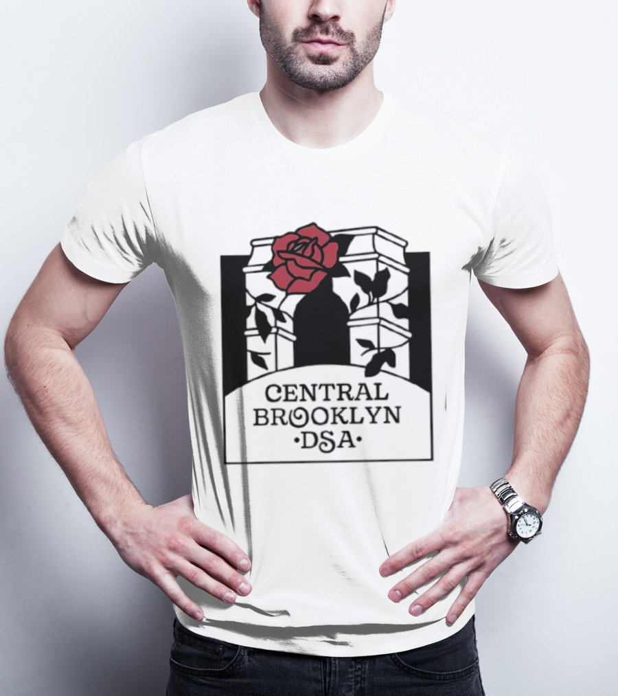Central Brooklyn DSA Red Rose And Arch T-Shirt