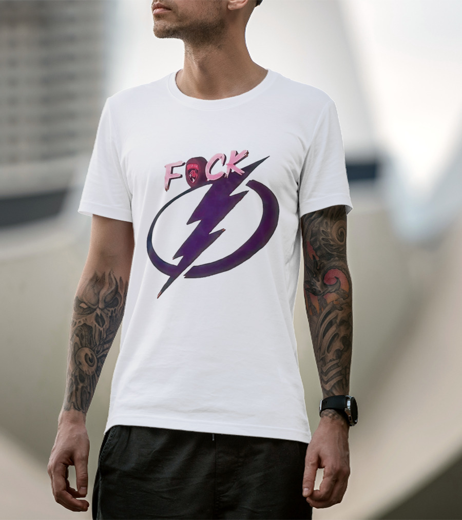 F Panthers Rivalry With Tampa Bay Lightning Lightning Bolt T-Shirt