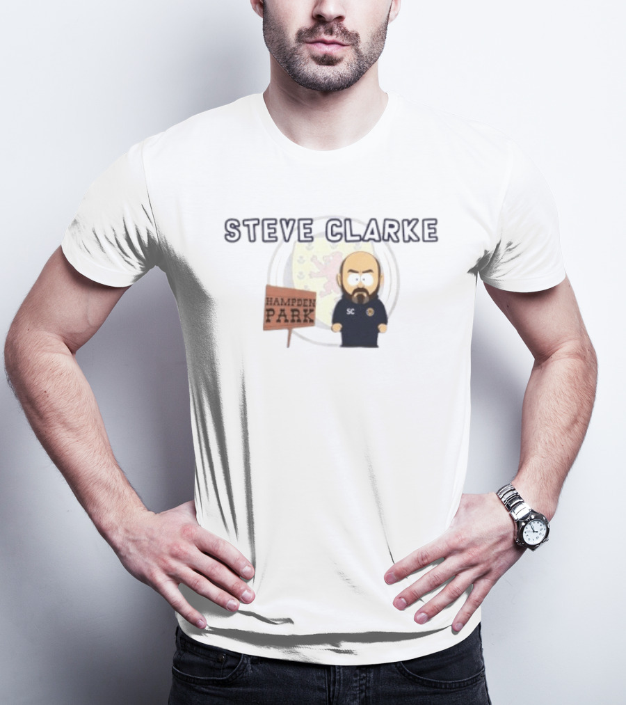 Steve Clarke Hampden Park Cartoon T-Shirt