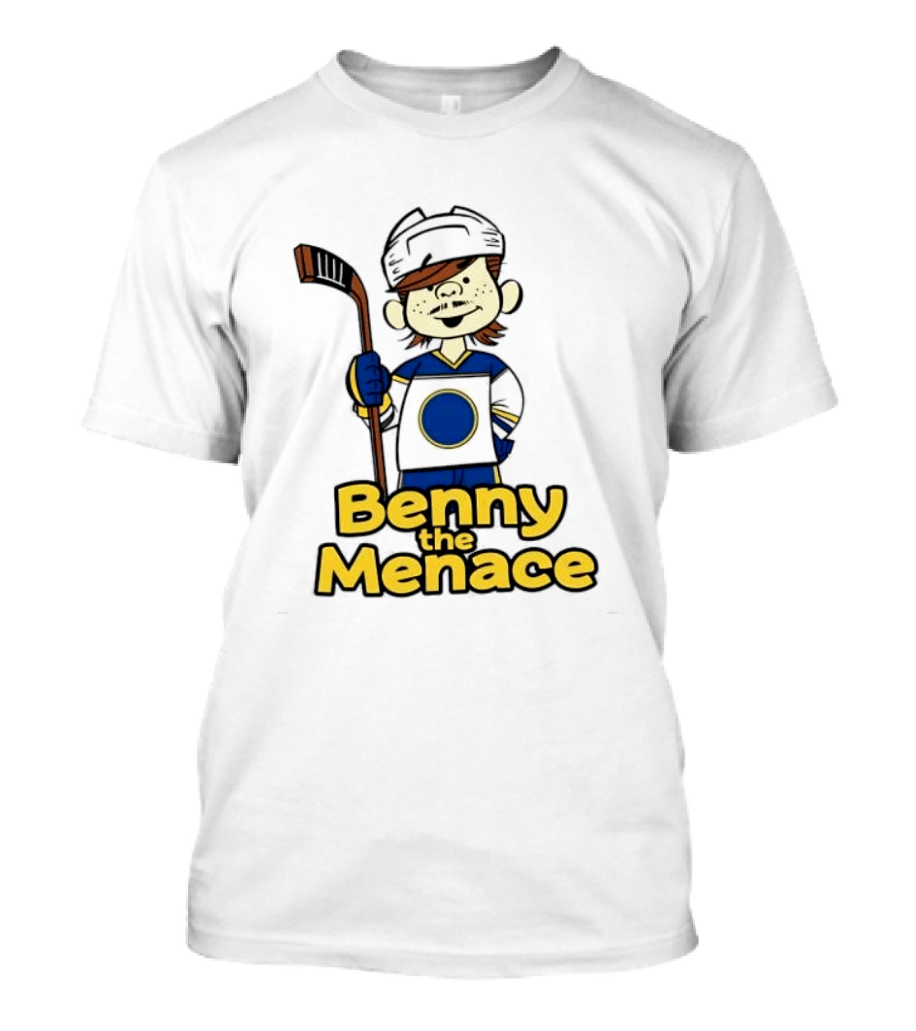 Zach Benson Benny The Menace Sabres Hockey Player Cartoon T-Shirt