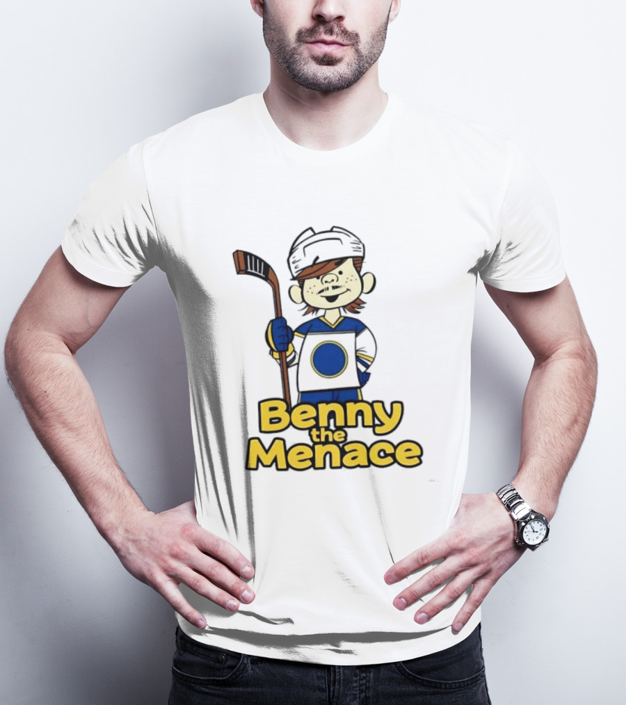 Zach Benson Benny The Menace Sabres Hockey Player Cartoon T-Shirt