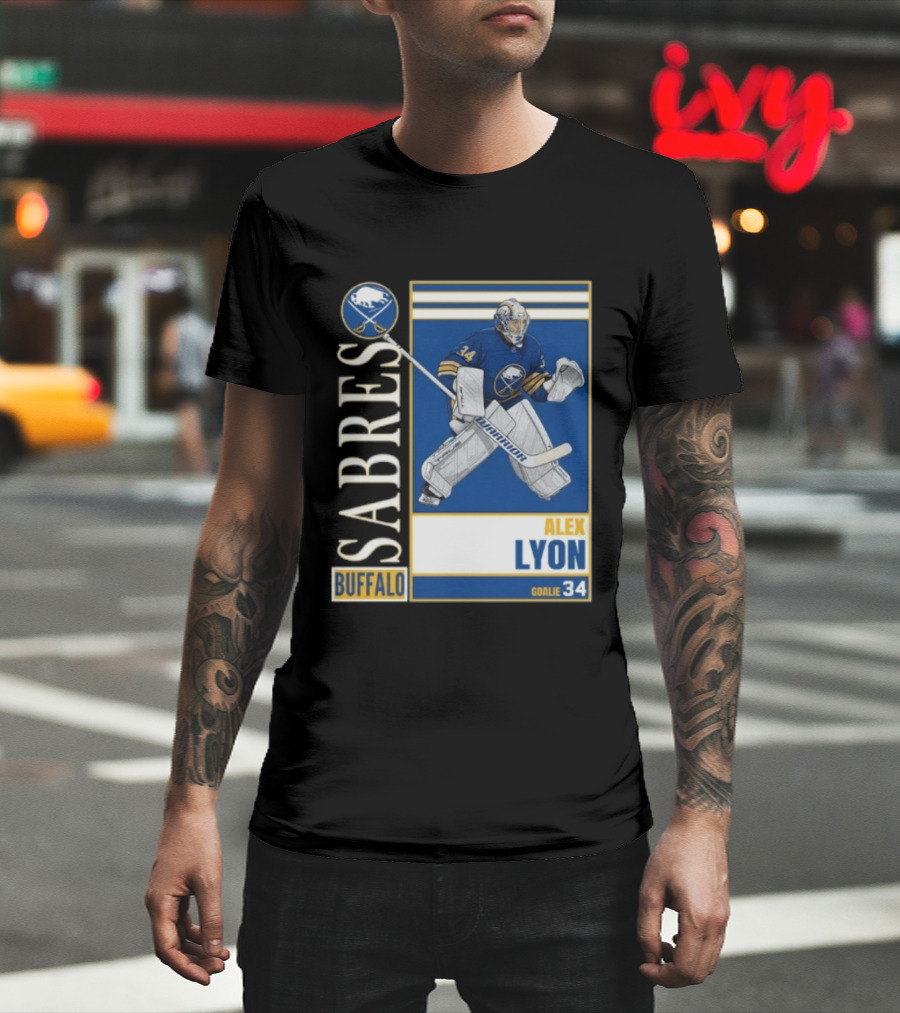 Buffalo Sabres Alex Lyon Goalie 34 Hockey T-Shirt
