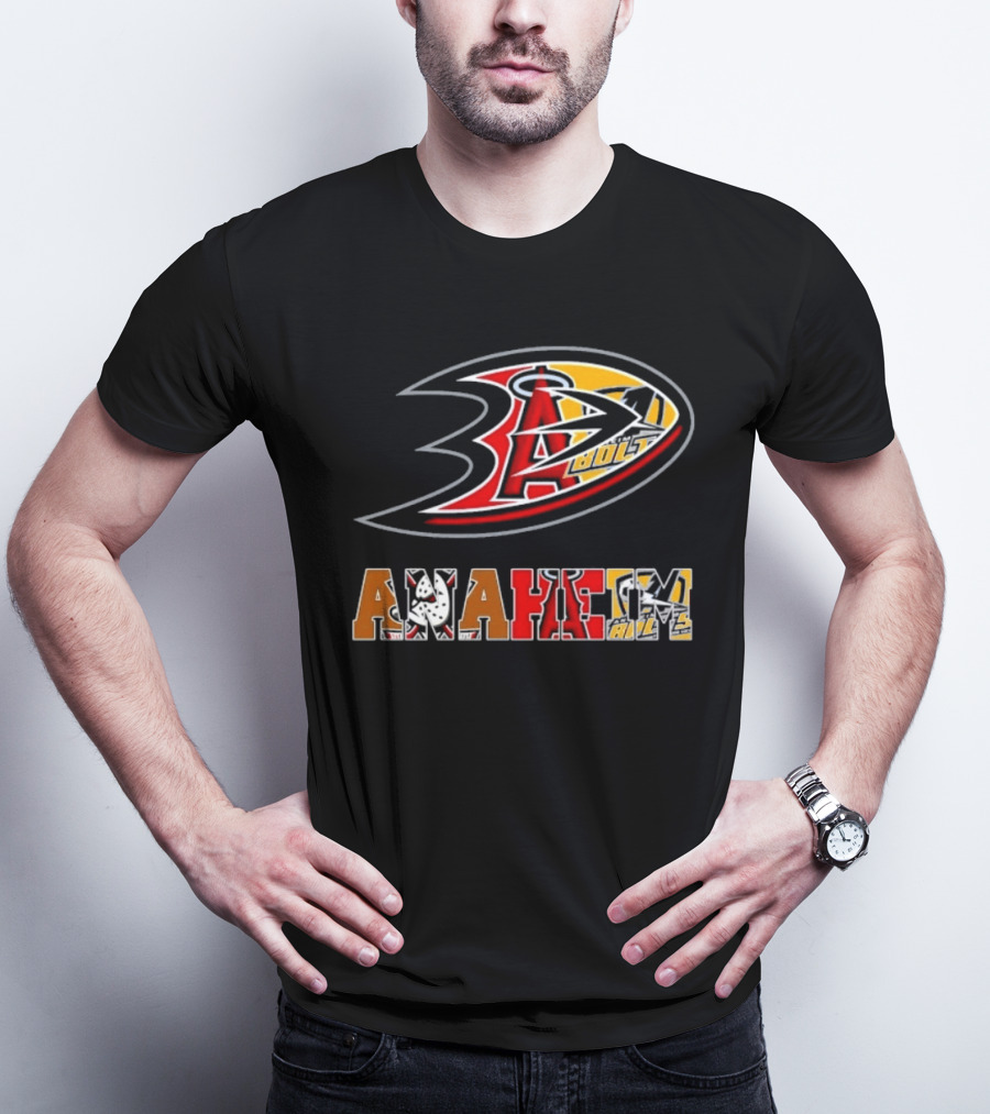 Anaheim Ducks Angels Lakers Sports Team Mashup T-Shirt