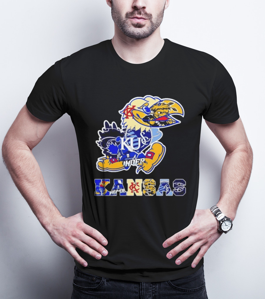 Kansas Jayhawks Wildcats Shockers Ichabods Team Mashup T-Shirt