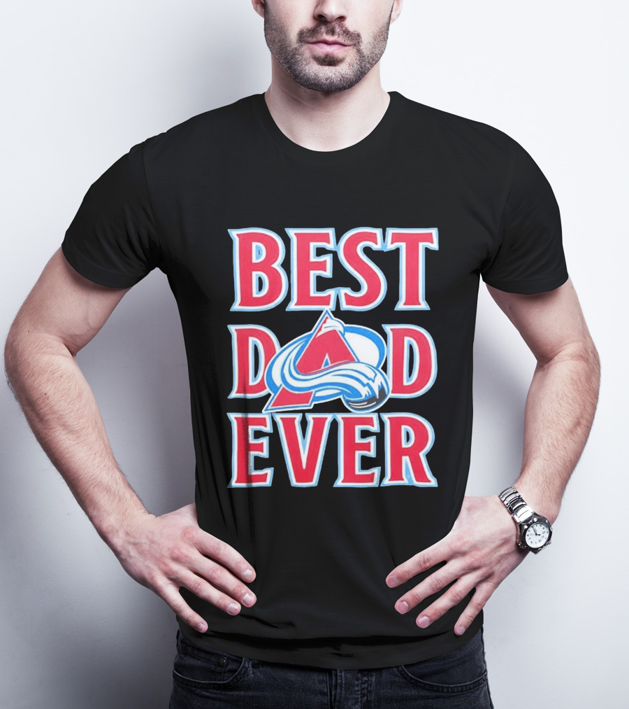 Best Dad Ever Colorado Avalanche Ice Hockey T-Shirt