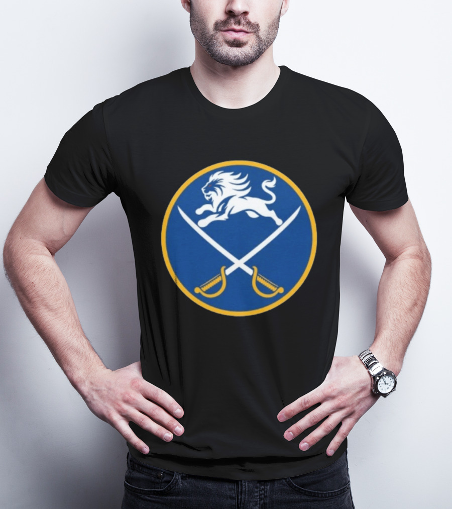 Buffalo Sabres Alex Lyon Lion Swords Circle T-Shirt