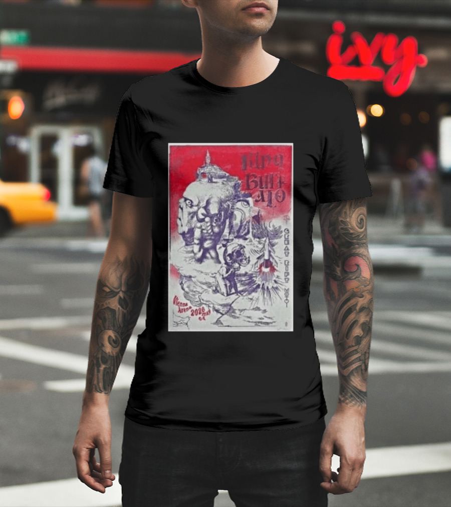 King Buffalo Vienna Arena May 4 2026 Concert Art Featuring Surreal Imagery And Space T-Shirt