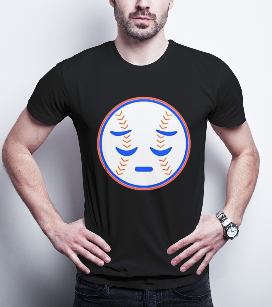 Disappointed Baseball Face New York Mets Emojis T-Shirt