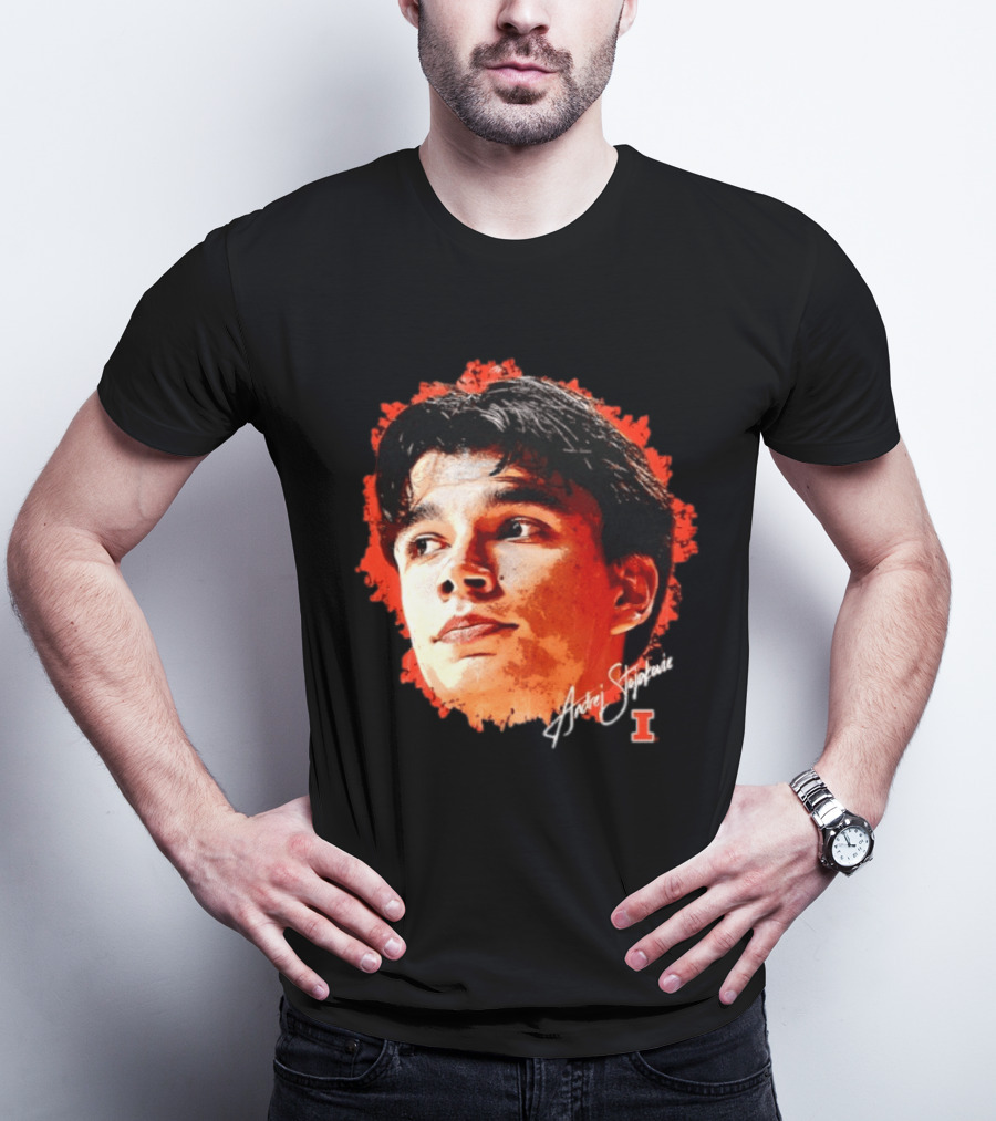 Illinois Fighting Illini Andrej Stojakovic NCAA Men's Basketball Game Face T-Shirt