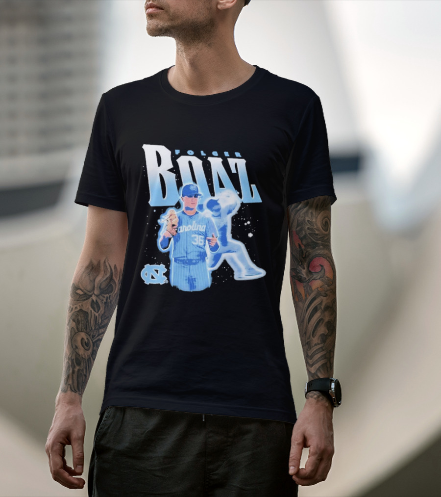 Folger Boaz Carolina Tar Heels Baseball 36 North Carolina Illustrated T-Shirt