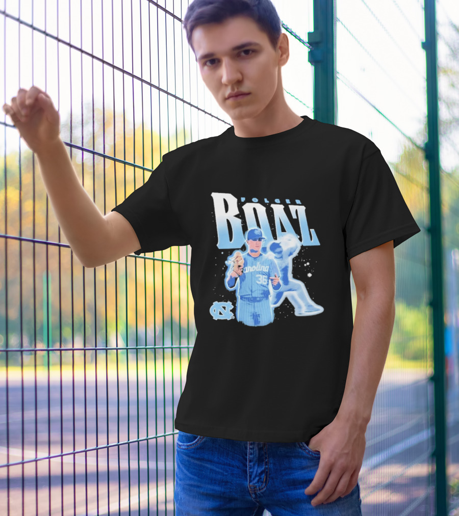 Folger Boaz Carolina Tar Heels Baseball 36 North Carolina Illustrated T-Shirt